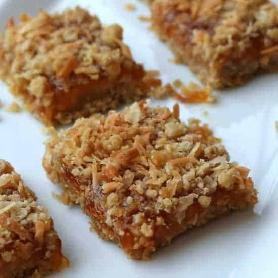 Decadent Apricot Bars With Coconut Crumble Topping