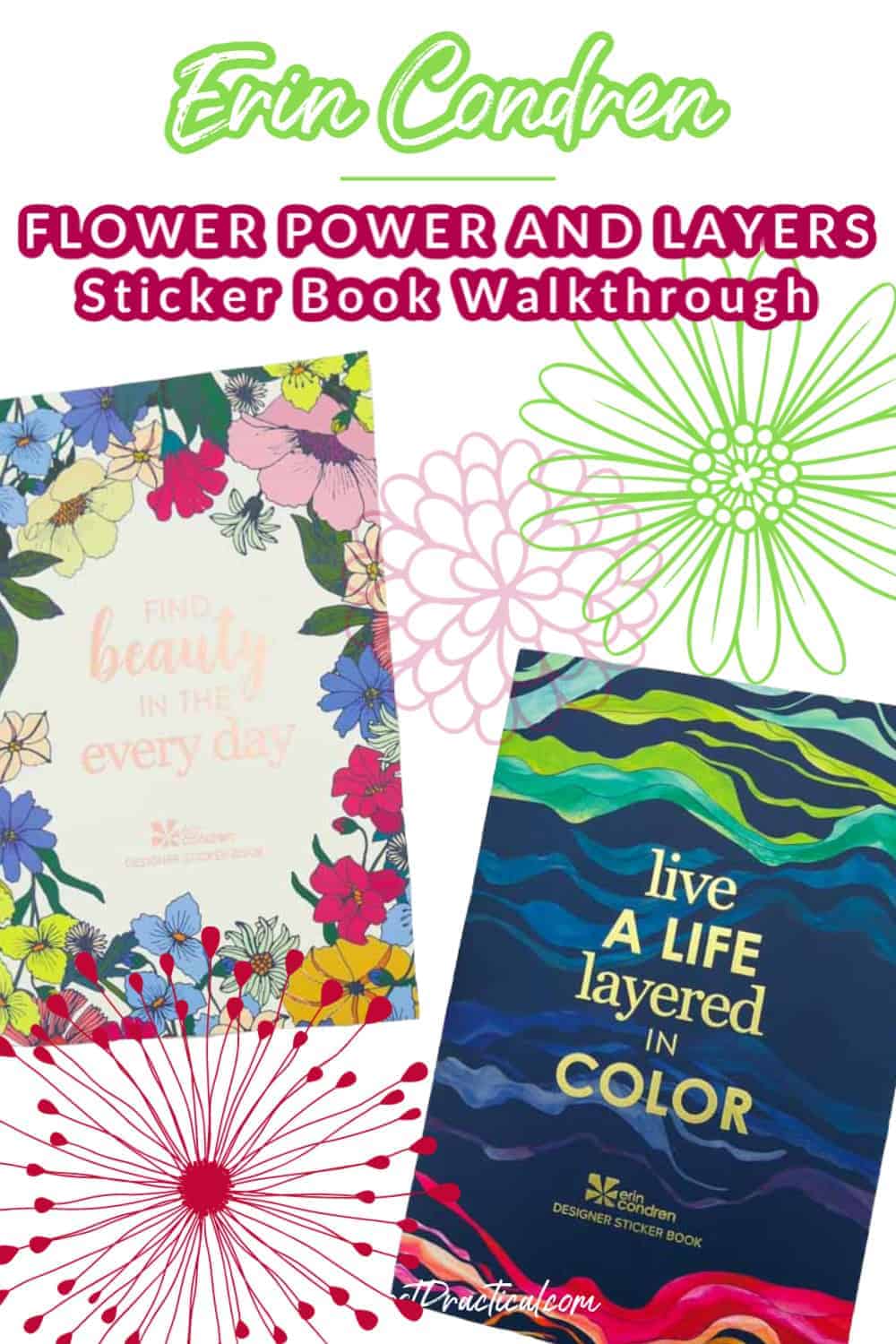 2 New Erin Condren Sticker Book Reviews - Layers and Flower Power