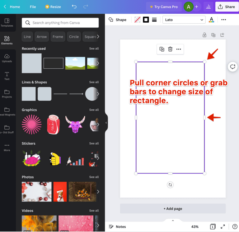 How to Create a Thin Rectangle in Canva - New Tutorial for 2024!